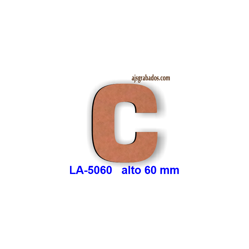 Letra recortada en acrílico cobre alto 60 mm estilo R5 más tamaños